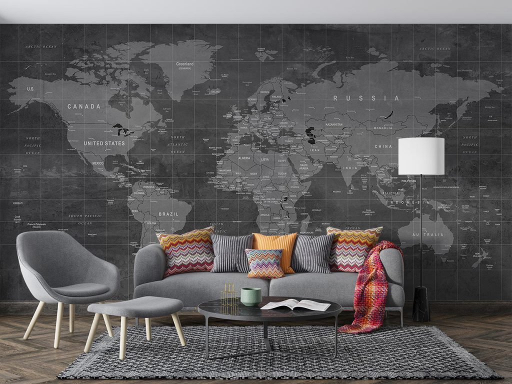 پوستر دیواری نقشه جهان M11023800 - خرید با بهترین قیمت - فروشگاه منزل