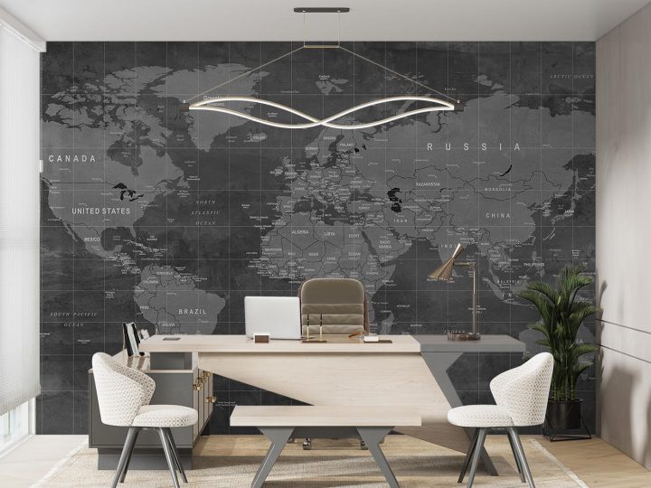 پوستر دیواری نقشه جهان M11023800 - خرید با بهترین قیمت - فروشگاه منزل